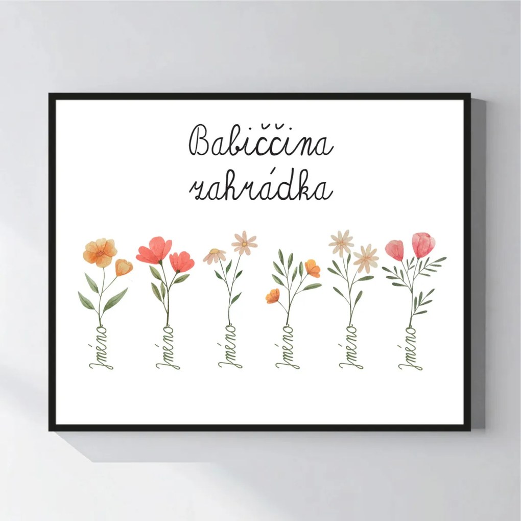 Personalizovaný magický fotoobraz v rámu - 40x50 - květinová zahrádka