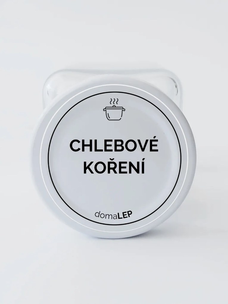 Samolepka na kořenky CHLEBOVÉ KOŘENÍ průhledná 5 cm tučné písmo