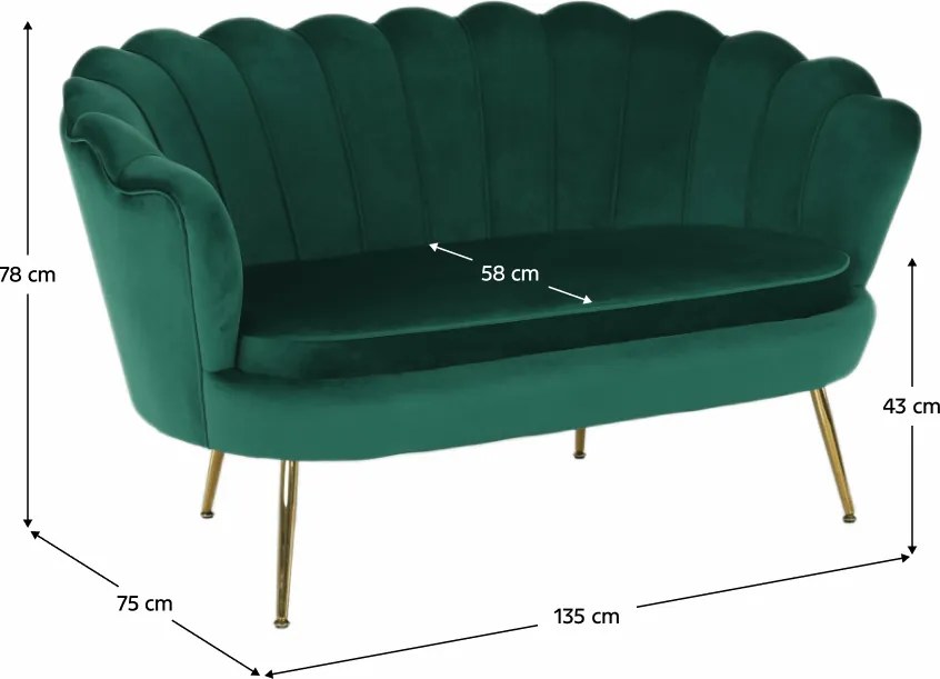 Lavice ve stylu Art-deco, smaragdová Velvet látka / gold chrom-zlatý, NOBLIN