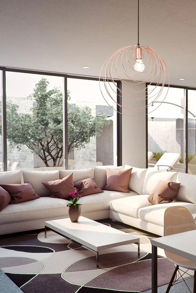 Toolight - Moderní stropní lampa APP427-1CP, růžové zlato, OSW-00559