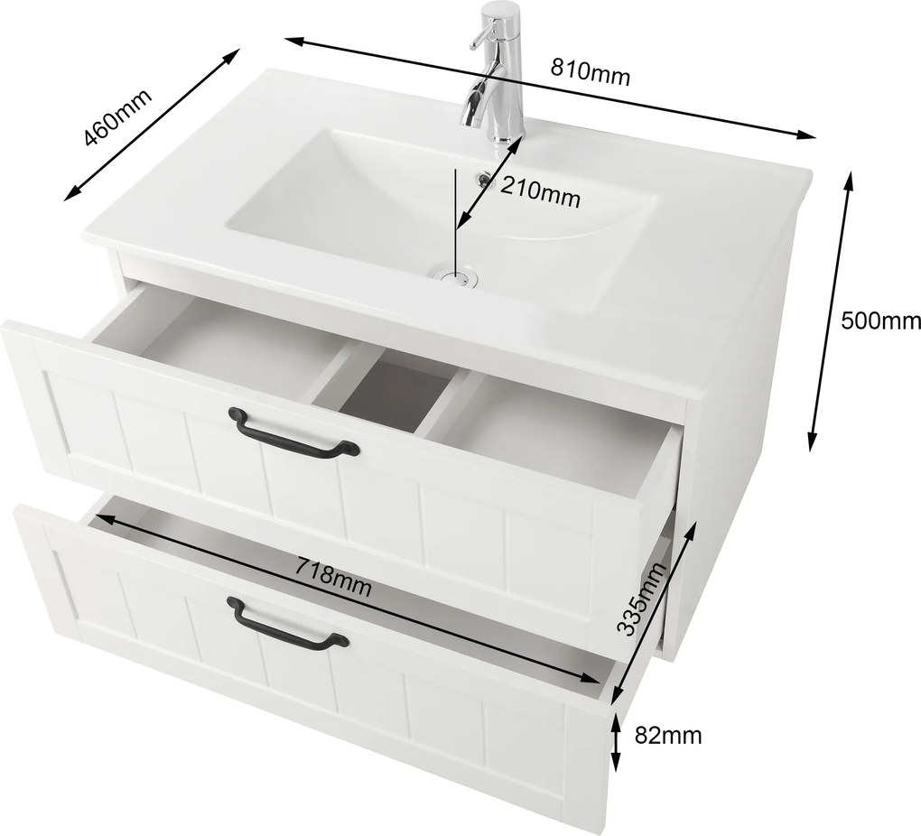 Závěsná skříňka pod umyvadlo Houseland Lavia 80 cm bílá