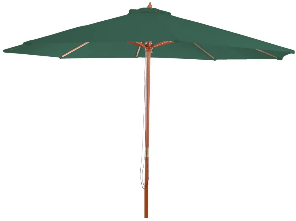Slunečník Florida Ø 3,5m - polyester/dřevo 7kg - zelený