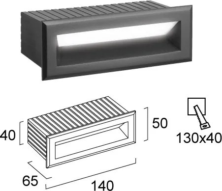 LED Venkovní vestavné svítidlo FLIK LED/3W/230V IP65 antracit