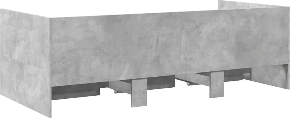 Válenda se zásuvkami bez matrace betonově šedá 75 x 190 cm 3280835