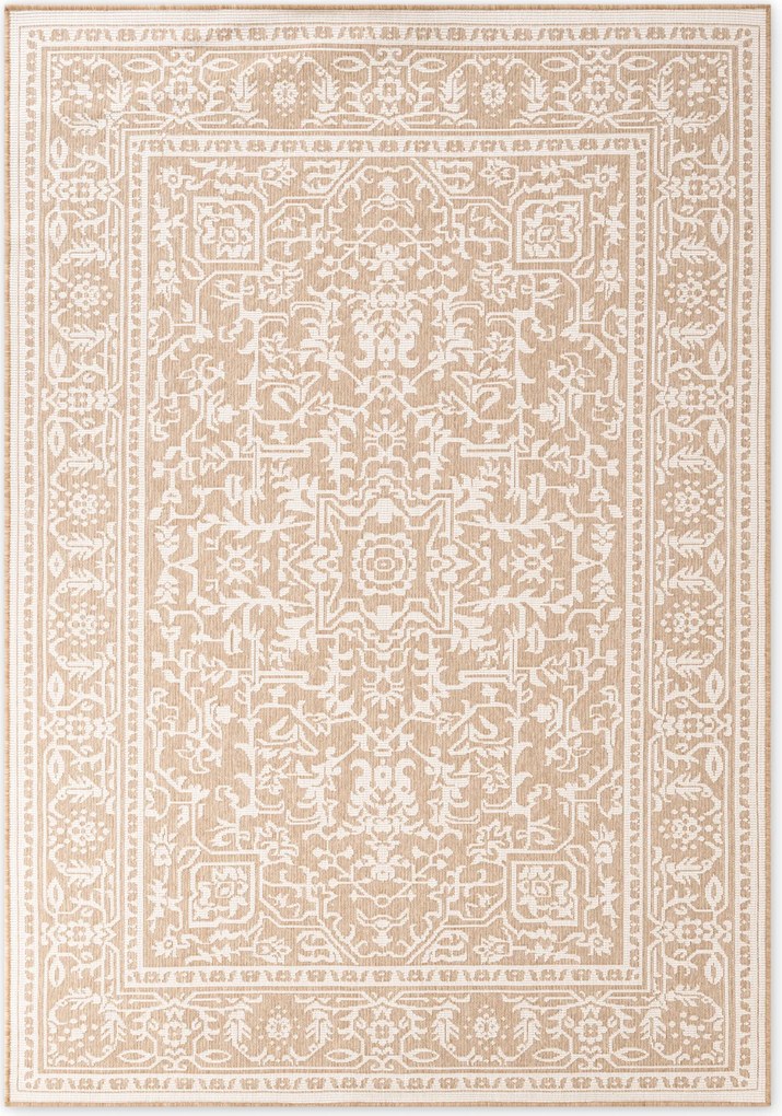 NORTHRUGS, Kusový koberec Duet Kona 106250 Beige/White - na ven i na doma, 120x170, béžová, chodba / předsíň