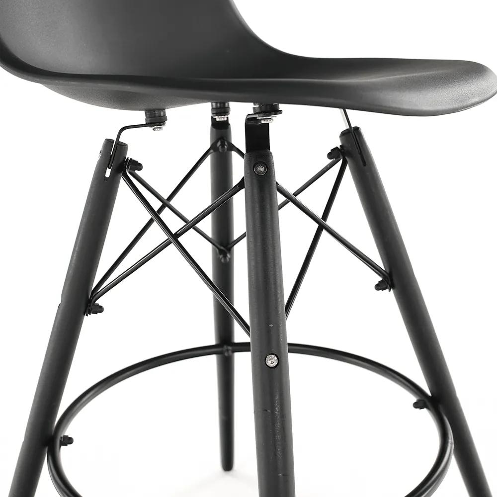 Kondela Barová židle, černá, plast/dřevo, CARBRY NEW