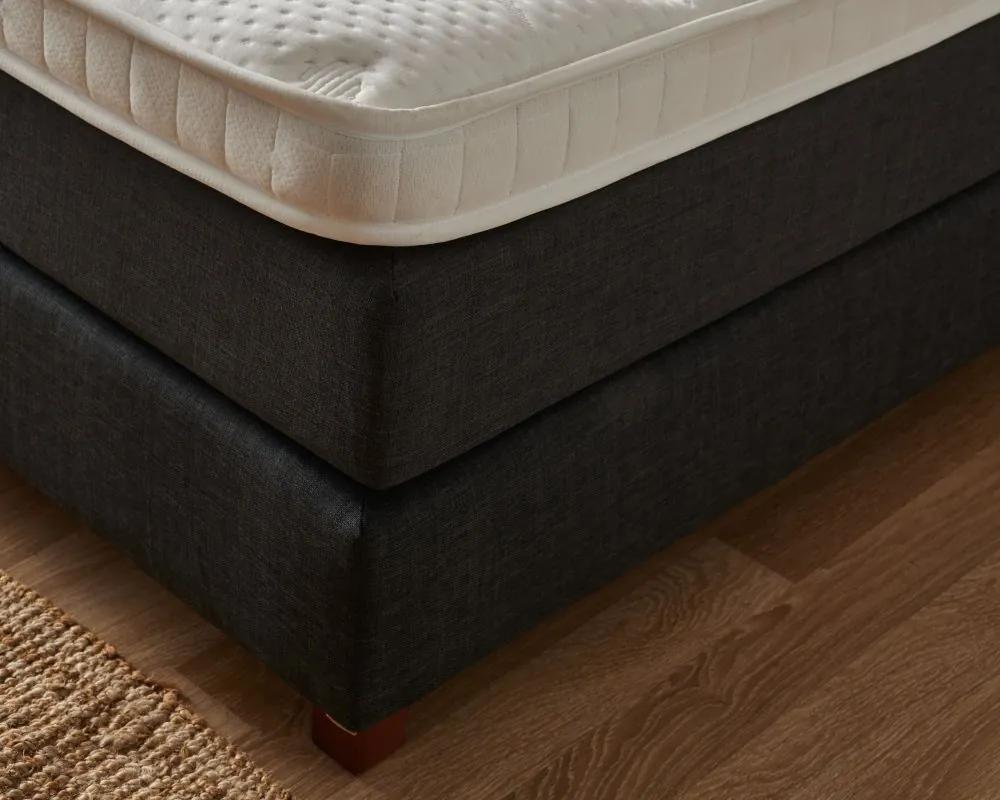 Čalouněná postel STOCKHOLM s matrací - antracit 180 × 200 cm