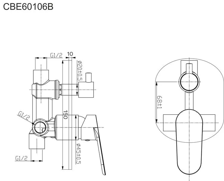 Mereo Mereo, Sprchový set s dvoucestnou podomítkovou bateríí, CB650SV2