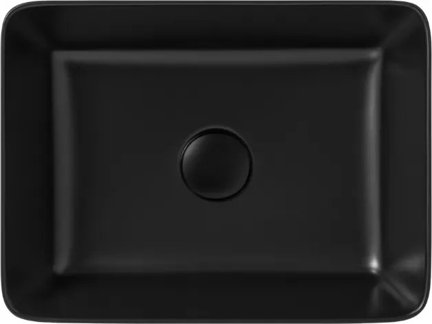 UPTrend Obdélníkové keramické umyvadlo na desku ROMA MATT BLACK TR41313‑U18, černá mat
