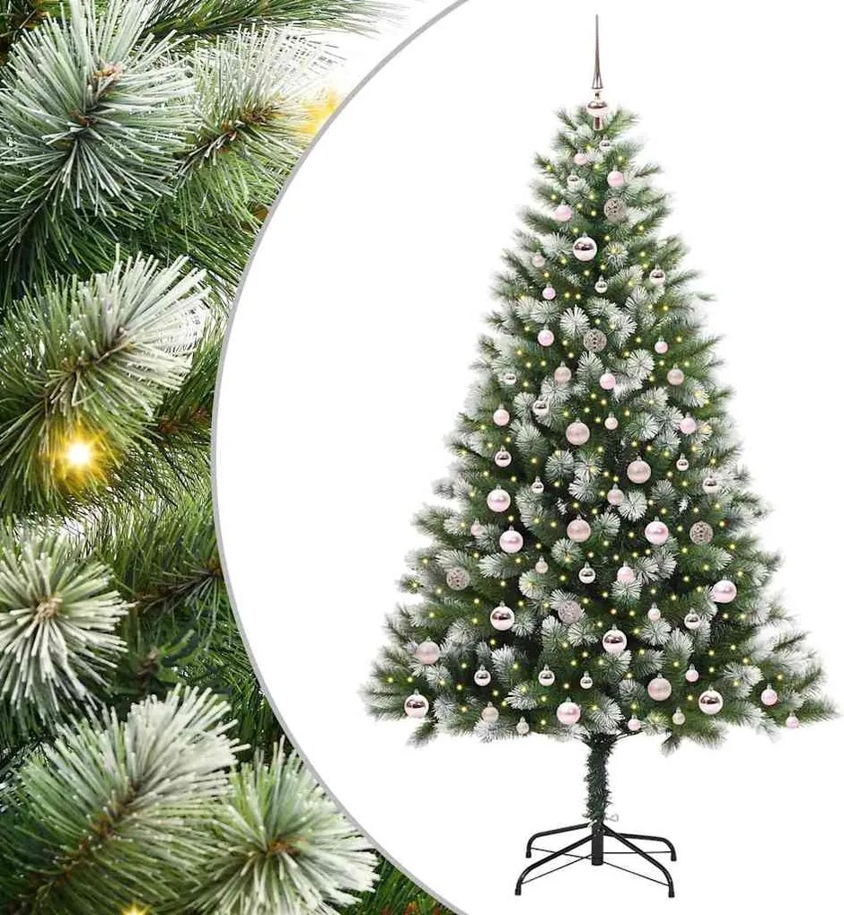 Umělý vánoční stromeček s umělým sněhem 300 LED Teplá bílá 3395453