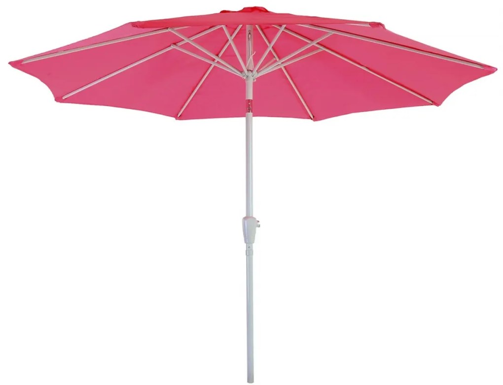 Slunečník N19 Ø 3m sklopný polyester/hliník - růžový