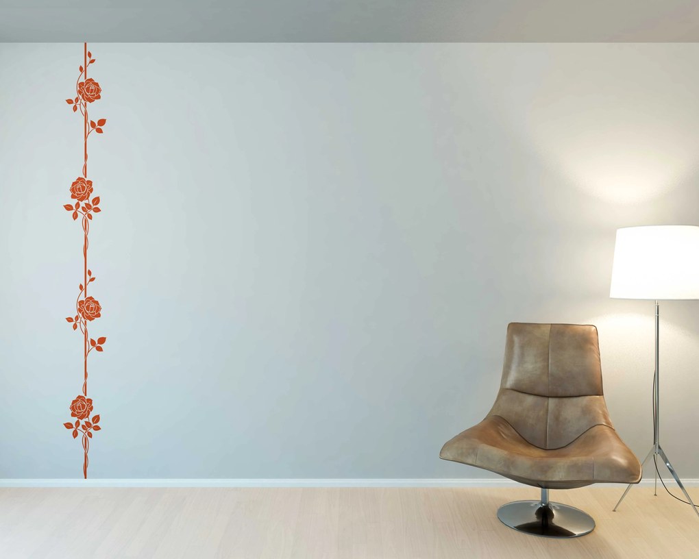 GLIX Popínavá růže - samolepka na zeď Oranžová 40 x 100 cm