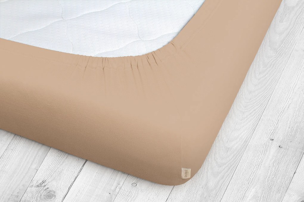Jersey prostěradlo světle hnědé na výšku matrace do 20 cm Velikost: 200 x 200