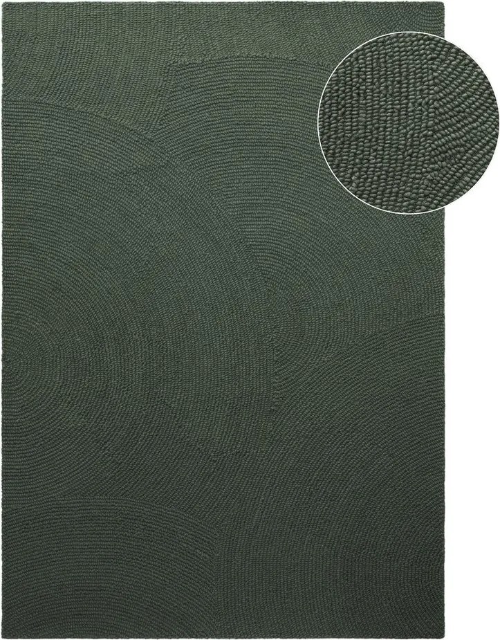 Tmavě zelený ručně tkaný vlněný koberec 120x180 cm Calmio – Hanse Home