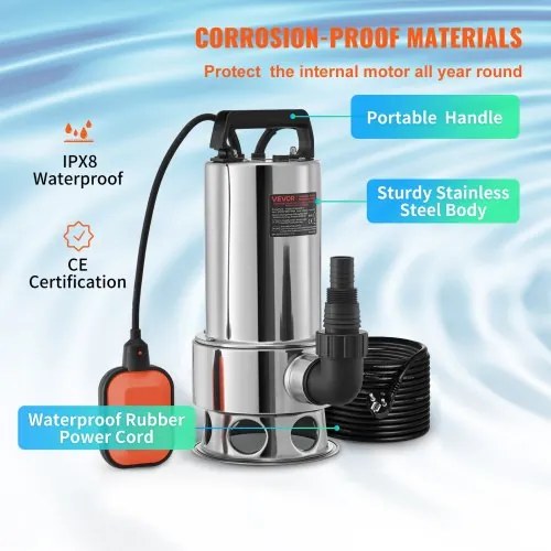 ponorné vodní čerpadlo, 1300 W 20000 l/h, s 10 m