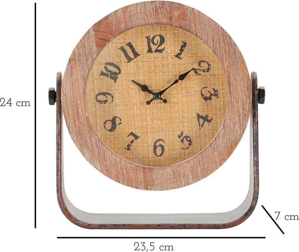 Stolní hodiny Round 24 cm hnědé