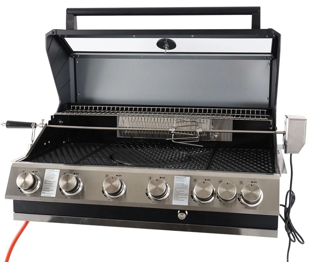 Kingstone Vestavný plynový gril Cliff 6005-II, 6 hořáků, grilovací plocha: 90,5 × 45 cm, 21 kW