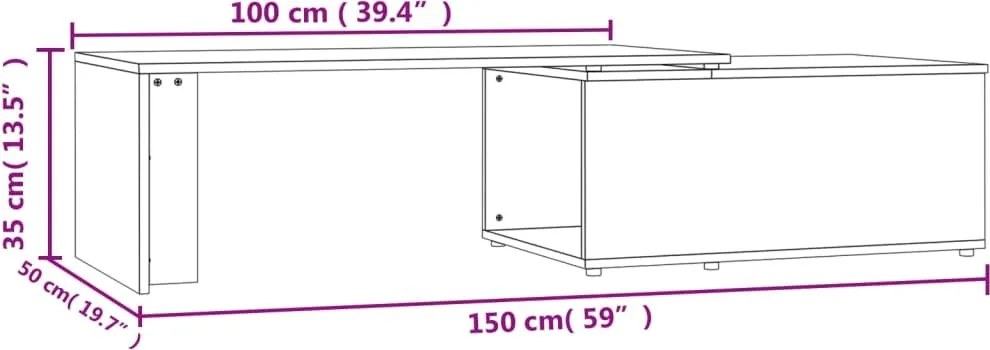 vidaXL Konferenční stolek 150x50x35 cm kompozitní dřevo [801340] Barva: hnědý dub