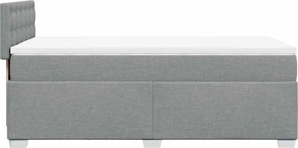 Box spring postel s matrací světle šedá 90x200 cm textil 3285785