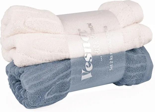 Vesna | Dárkový set 2 ks ručníků 50x90 cm Fino šedý