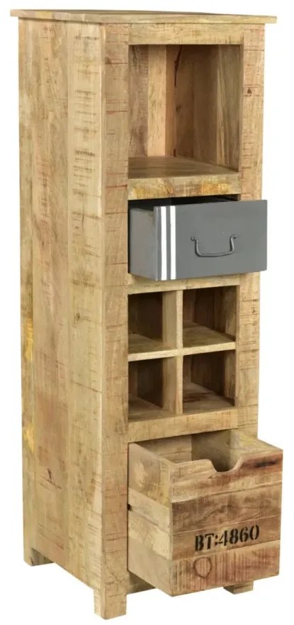 furniture-nabytek.cz - Masivní komoda Padma z mangového dřeva, lakovaná, přírodní barva – 40×43×125 cm