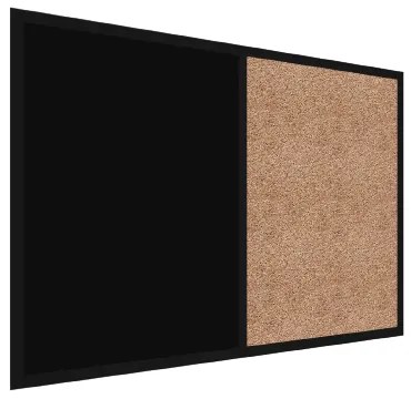 Tabule COMBI - korek a magnetická černá tabule 60x40cm s černým lakovaným dřevěným rámem, TMK64_0001