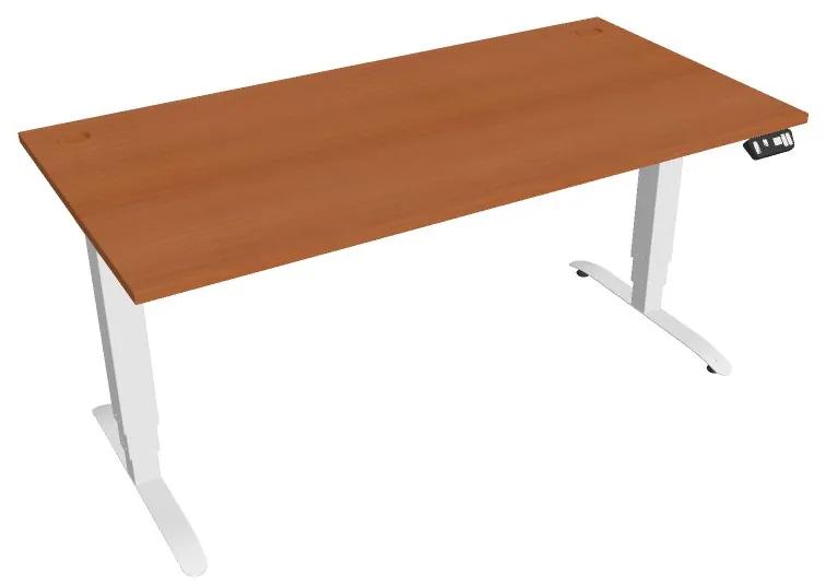 Elektr. nastavitelný stůl 160x80 s pamětí - HOBIS MOTION MS 3M 1600 Dekor stolové desky: třešeň, Barva kovové podnože: bílá