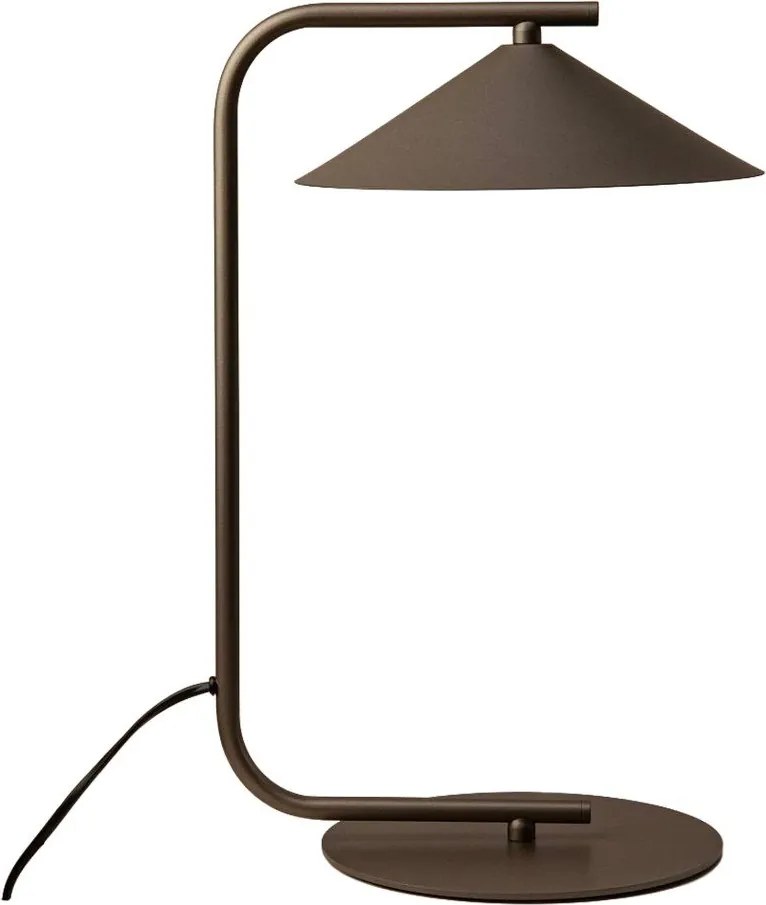Hnědá kovová stolní lampa (výška 42 cm) Nocte – Micadoni