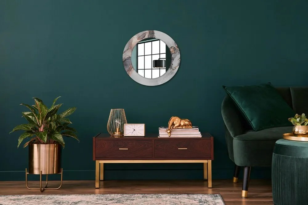 Kulaté dekorativní zrcadlo na zeď Abstraktní tekutina fi 50 cm