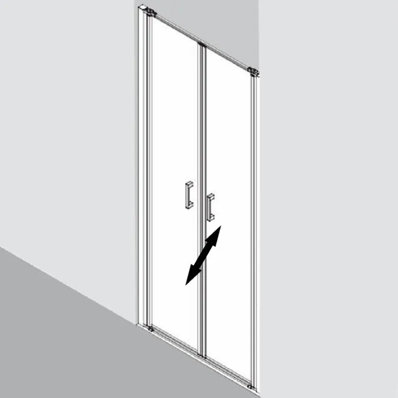 Dvoukřídlé lítací dveře Plano Davos Plus bílé/sklo 90 x 200 cm
