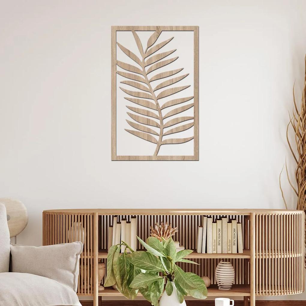 dřevo života Dřevěná dekorace na zeď LIST Rozměry (cm): 52x80, Barevný vzor: Bílá
