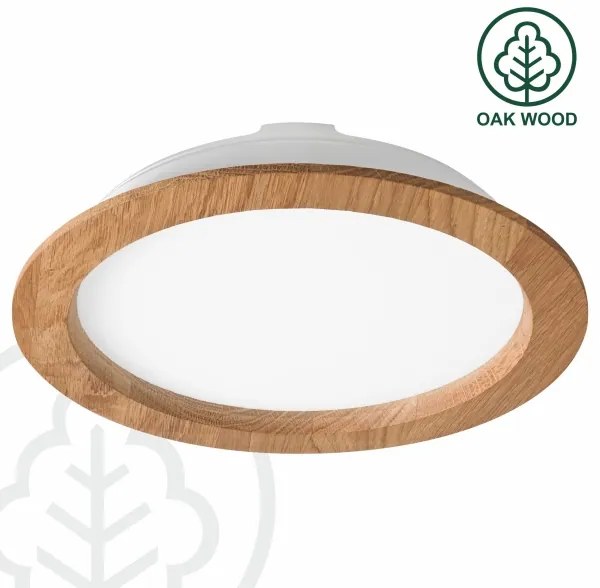 LED Podhledové svítidlo WOODY SPOT LED/23,5W/230V 4000K dub pr. 23,5 cm