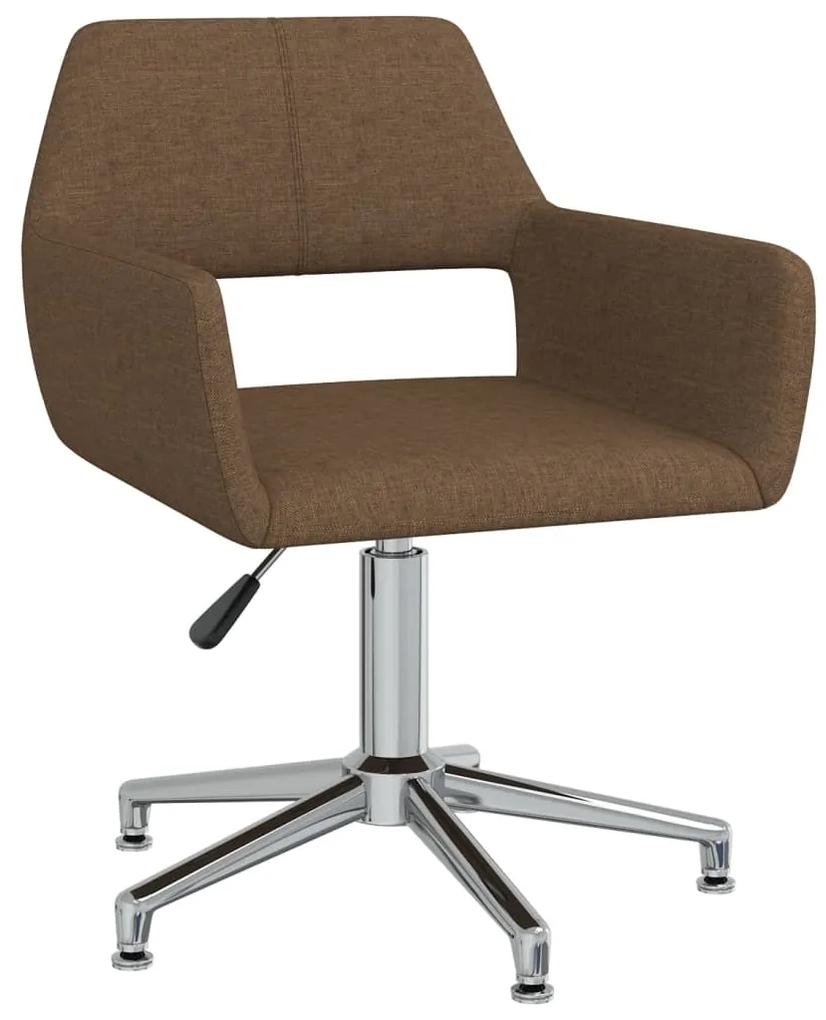 330334 vidaXL Otočná kancelářská židle hnědá textil