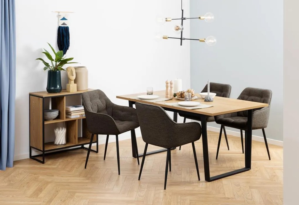 ACTONA GROUP Jídelní židle BROOKE taupe z látky Monza 2 kusy 0000107643