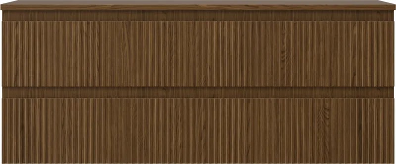 Mexen Rivel, koupelnová skříňka 120 cm s horní deskou, 2 zásuvky, drážkovaná, ořech, 91A20-12047-2-BFFC86