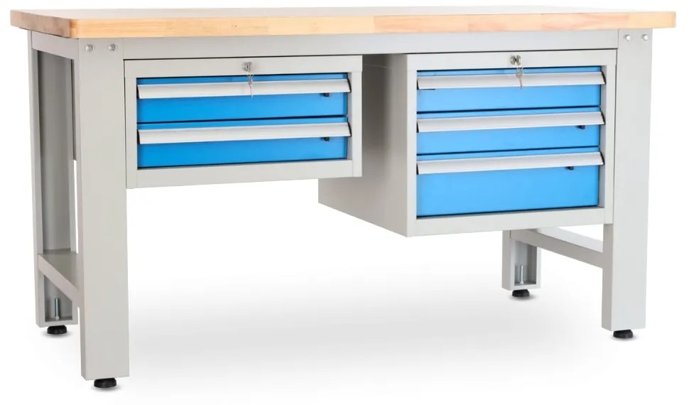 Dílenský stůl Solid OAK-23, 150 cm, 2 závěsné boxy, dub