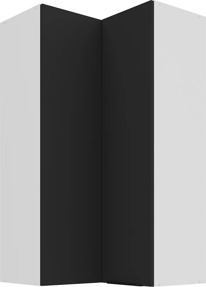ARIA bc | horní kuchyňská skříňka 60x60 GN-108 2F (90°) rohová s policemi | EXTRA VYSOKÁ | 60x60 cm | bílá/černá