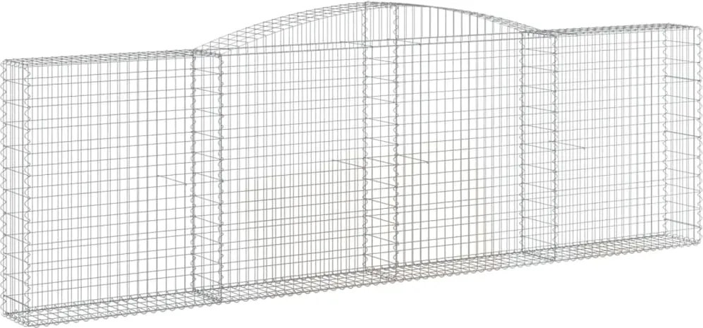 Klenuté gabionové koše 3 ks 400x30x120/140cm pozinkované železo 3146880