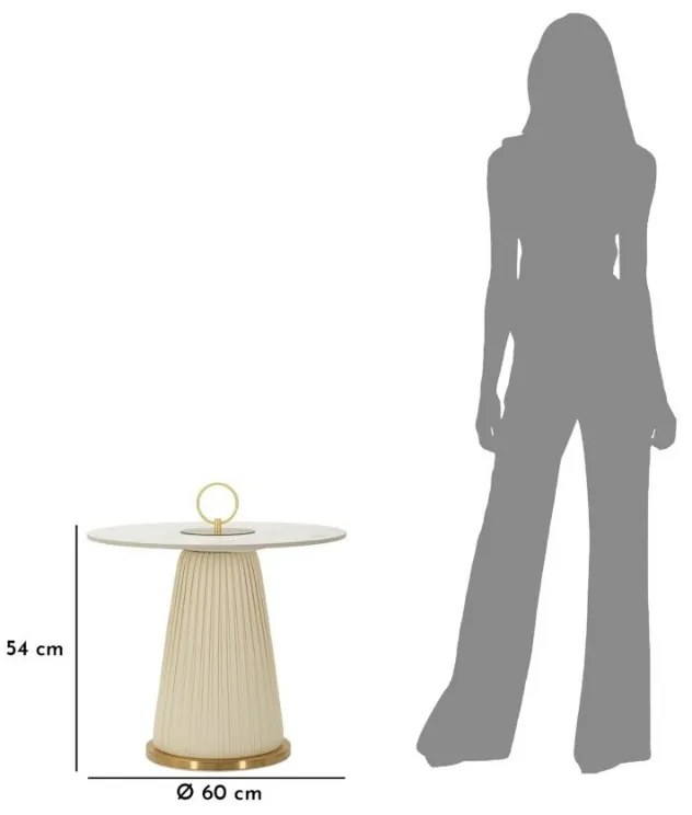 Designový konferenční stolek Venturo 60 cm krémový