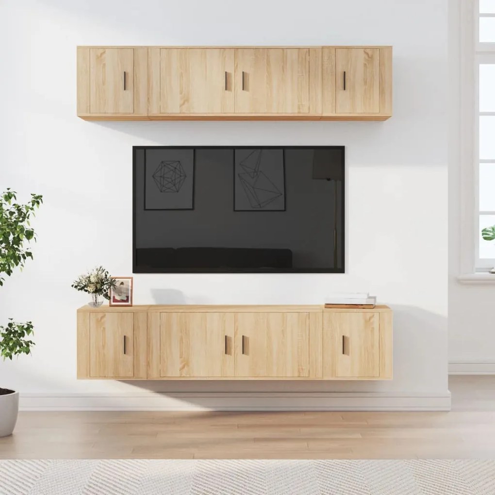 6dílný set TV skříněk dub sonoma kompozitní dřevo 3188657