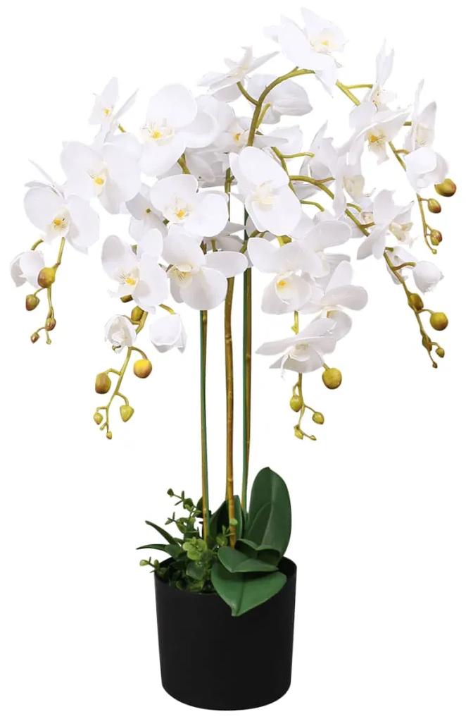244425 vidaXL Umělá rostlina orchidej s květináčem 75 cm bílá