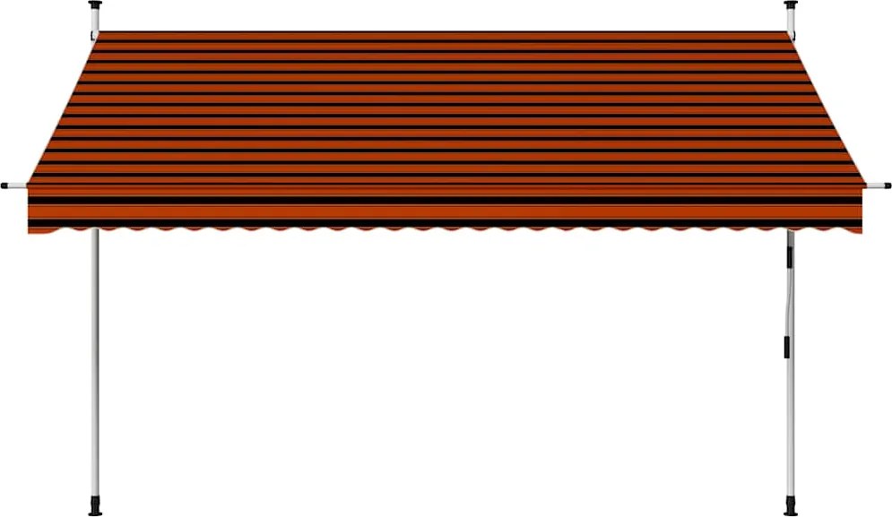 Ručně zatahovací markýza 300 cm oranžovo-hnědá 145838