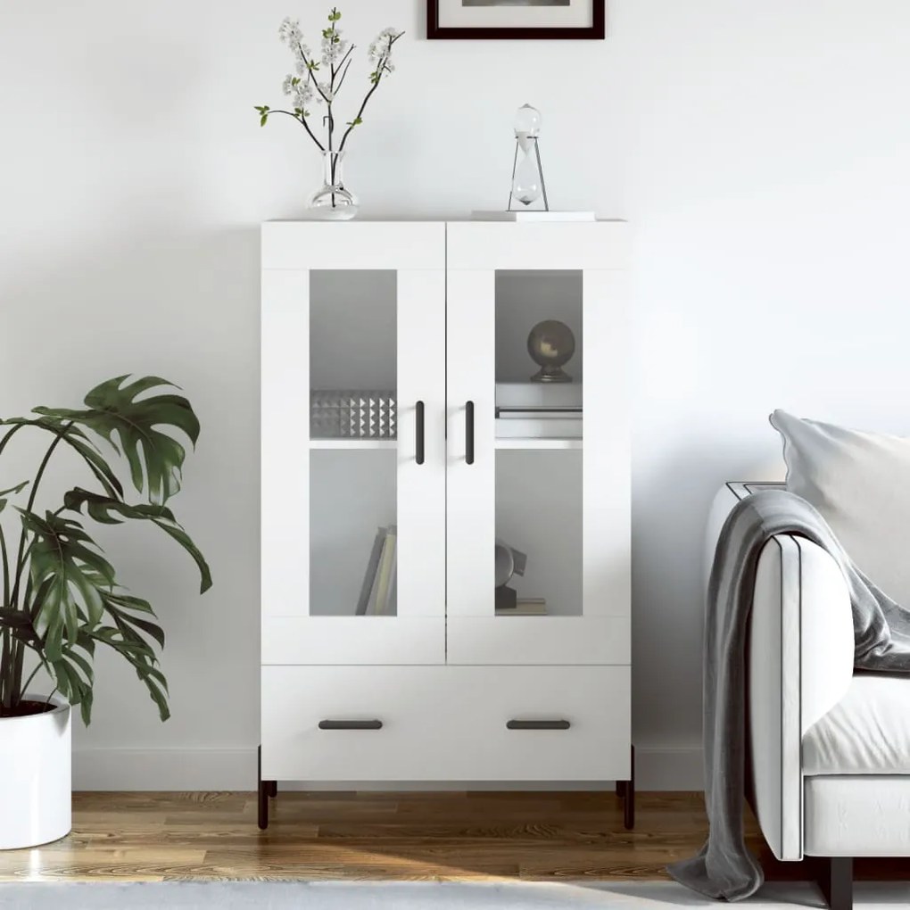 Skříň highboard bílá 69,5 x 31 x 115 cm kompozitní dřevo