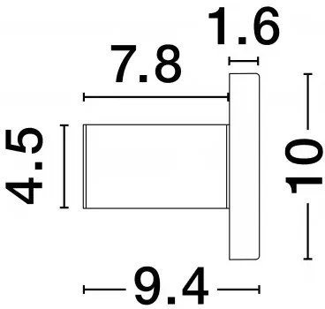 LED černá svítilna na zeď Nano
