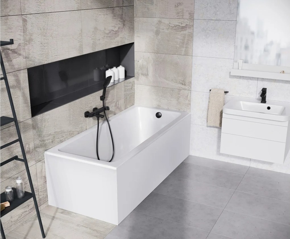 Ravak 10° Slim vana obdélníková 170 x 75 cm litý mramor bílá CA71300000