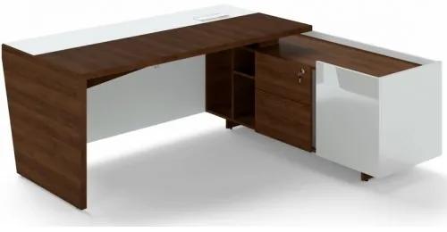 Rohový psací stůl TRIVEX - 200x180 cm - dub Charleston/bílá - pravý - 3D5282