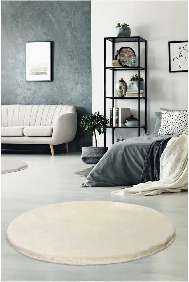 Krémově bílý koberec Milano, ⌀ 90 cm | BIANO