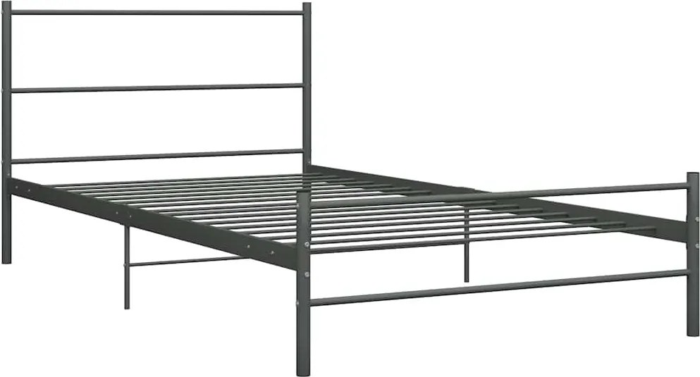 Rám postele šedý kov 100 x 200 cm 284685
