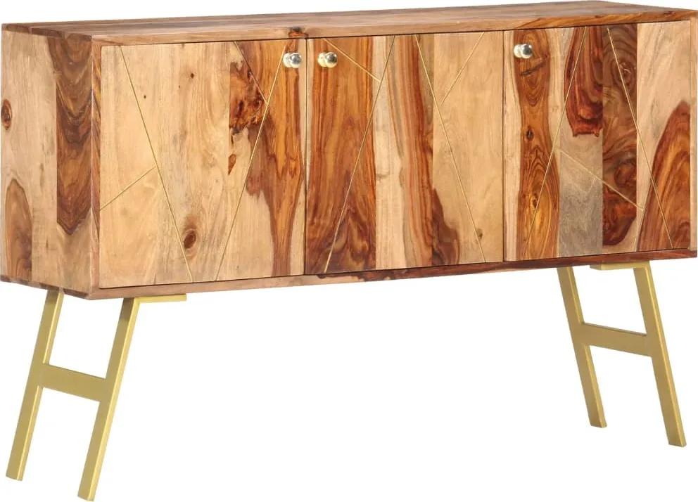 vidaXL Příborník 118 x 30 x 75 cm masivní mangovníkové dřevo [285872] Barva: light brown and brass