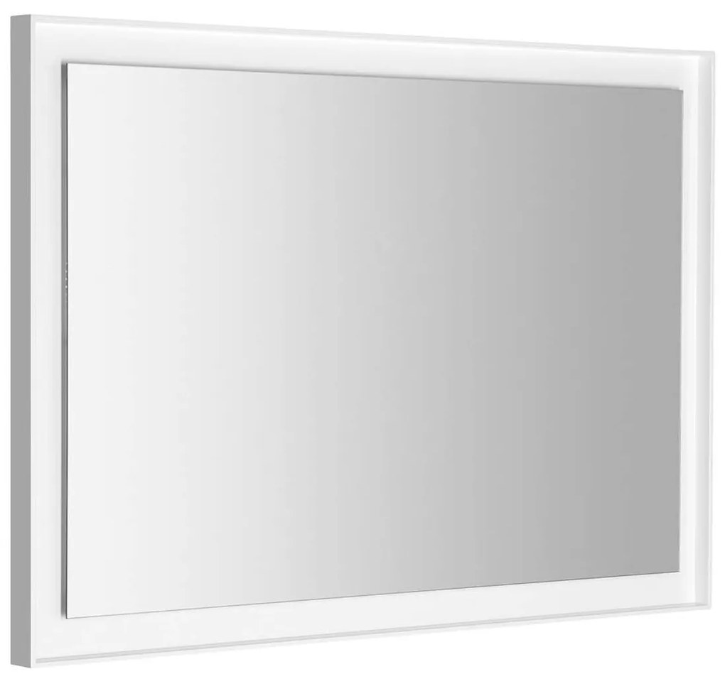 Sapho - Zrcadlo Flut v rámu 100x70 cm, s LED osvětlením, bílá FT100